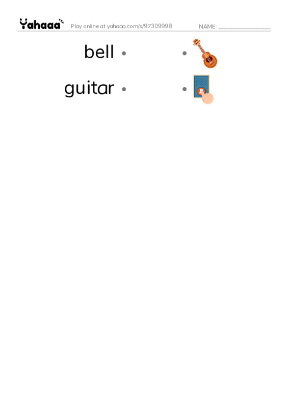 Free worksheet on Common Nouns in English: music instruments | Yahaaa!