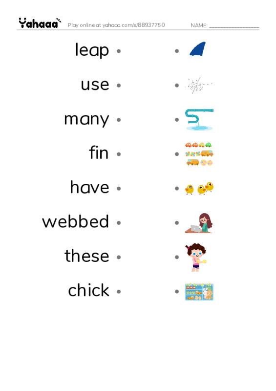 Free worksheet on RAZ Vocabulary H: Legs Wings Fins and | Yahaaa!