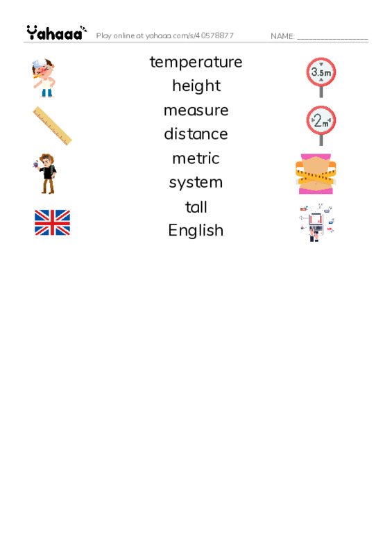 Free worksheet on RAZ Vocabulary L: How We Measure - Three | Yahaaa!