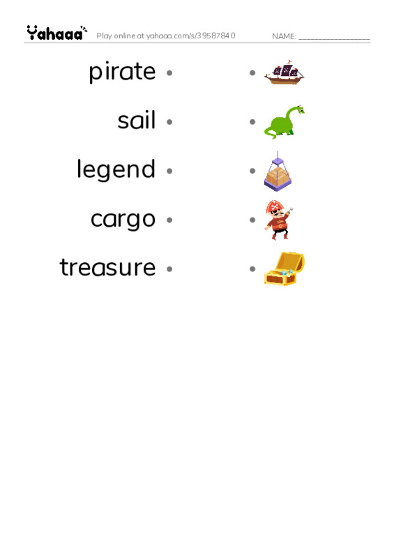 Free worksheet on RAZ Vocabulary N: Blackbeard the Pirate - | Yahaaa!