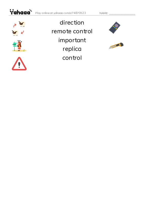 Free worksheet on RAZ Vocabulary X: Fun By Remote Control - | Yahaaa!