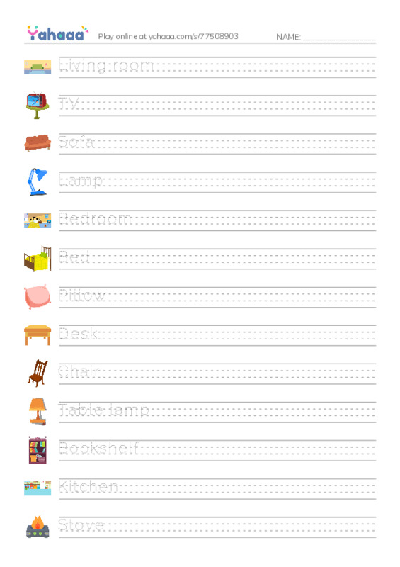 Free worksheet on My House | Yahaaa!