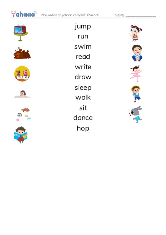 Free Worksheet On Verbs Three Columns Match Words Yahaaa 