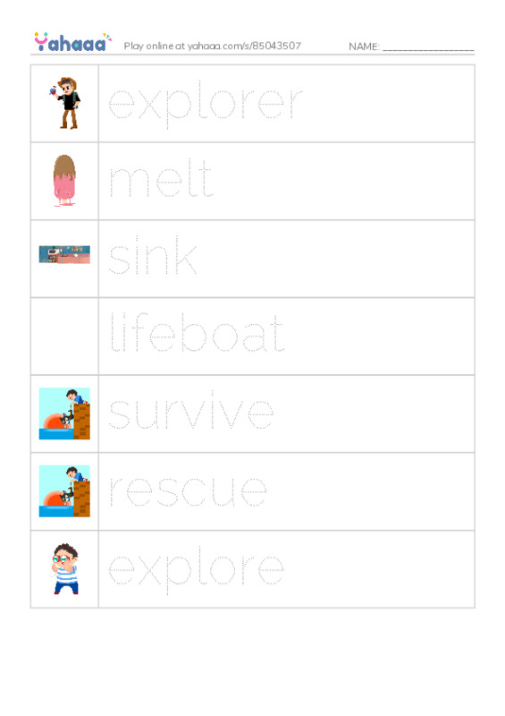 Free worksheet on The amazing escape - One column image | Yahaaa!