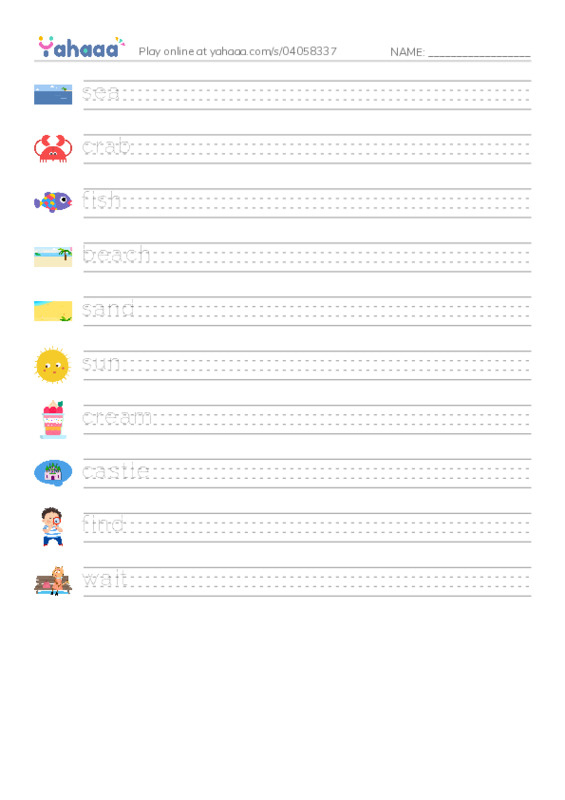 Free worksheet on unit15dino - Write between the lines | Yahaaa!