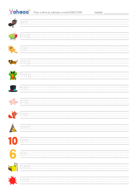 Free worksheet on Rainbow English - Vocabulary - 1st and 2nd | Yahaaa!