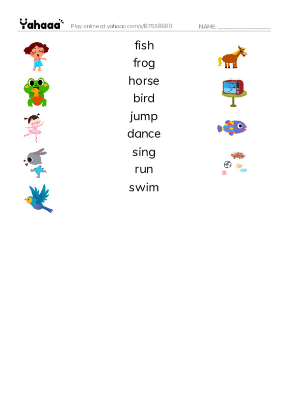 Free worksheet on Spotlight 2 (7a-7b) - Three columns match | Yahaaa!