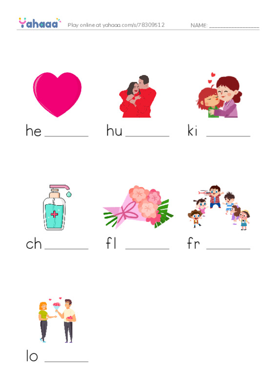 Free worksheet on Valentine's Day - Worksheet to fill in | Yahaaa!