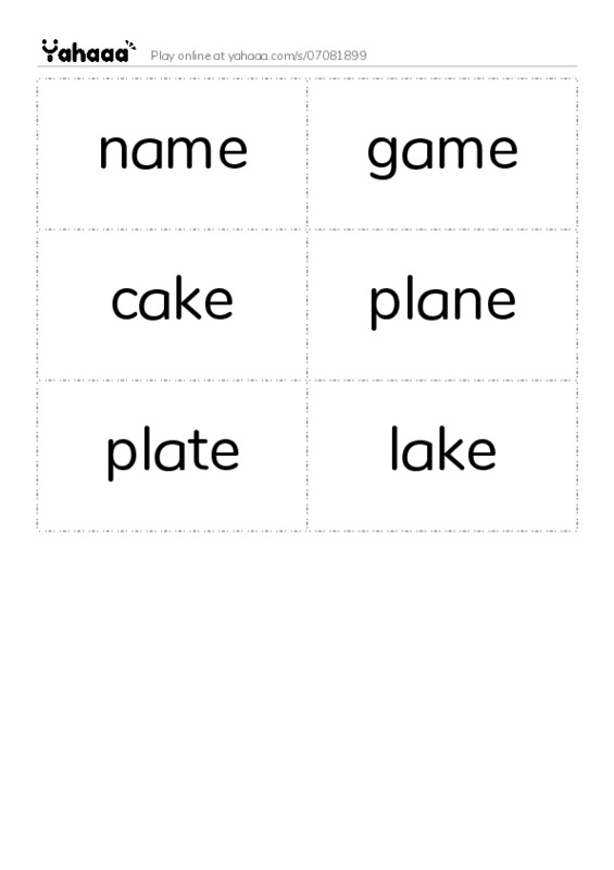 Free Worksheet On Long A Two Columns Flashcards Yahaaa 