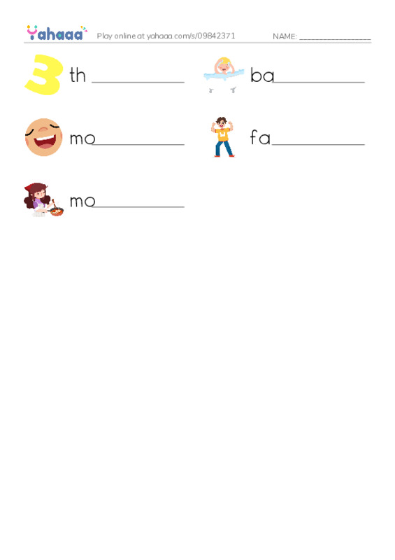 Free worksheet on Digraphs th - Worksheet writing row | Yahaaa!