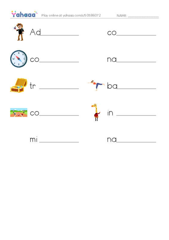Free worksheet on Dictation Practice - Worksheet writing row | Yahaaa!